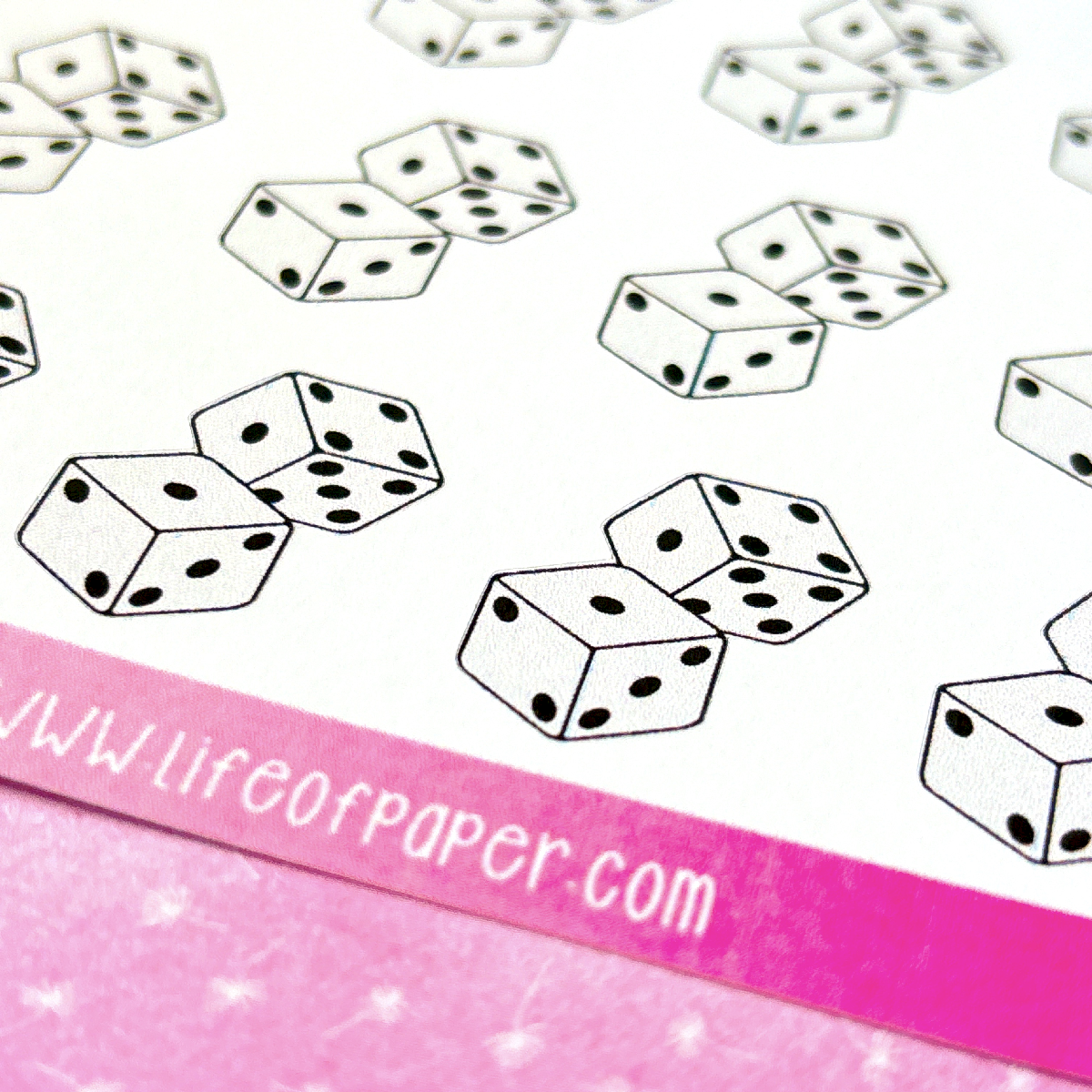 D6 Dice Sticker Sheet | The Little Stationery Shop